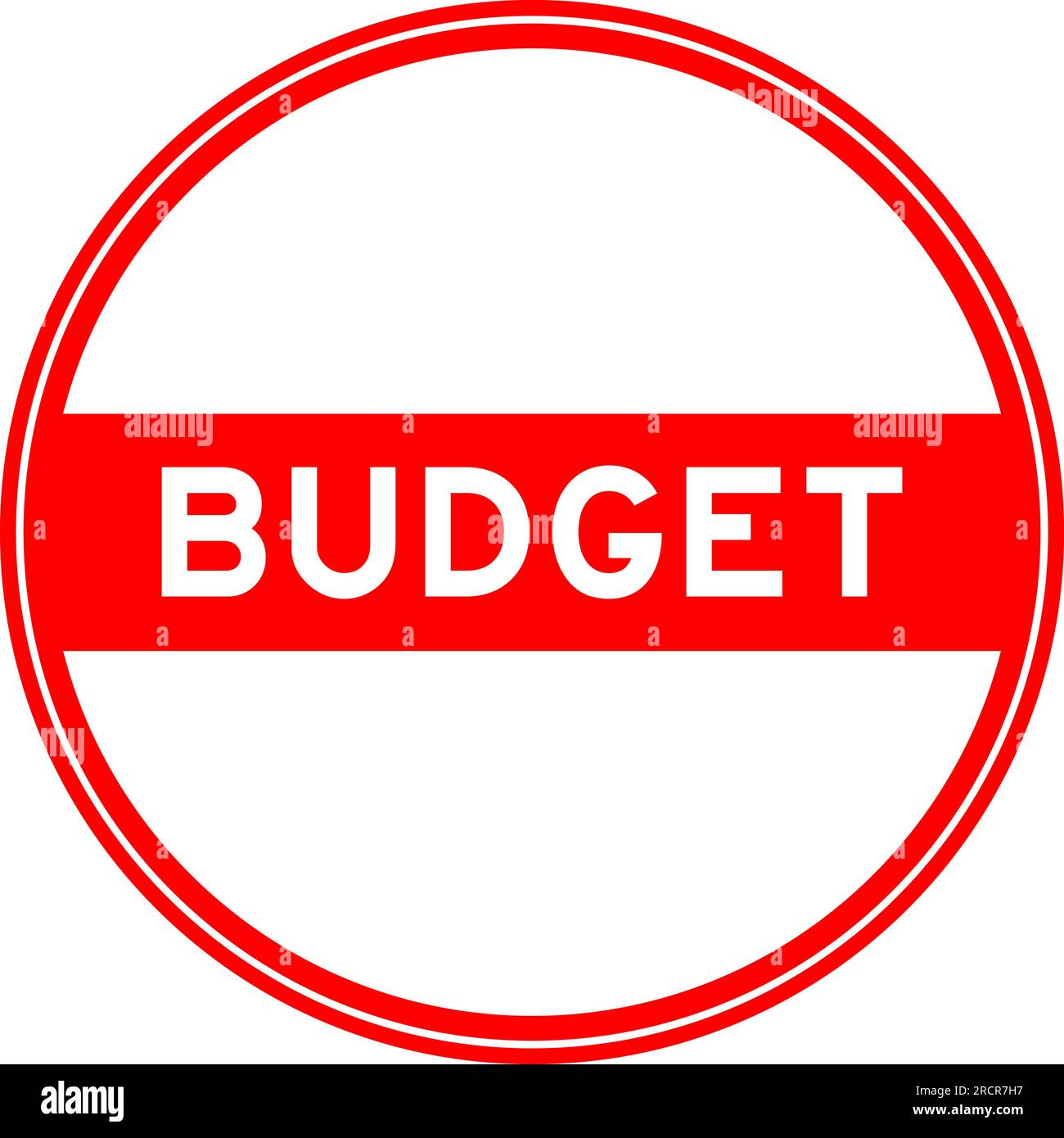 Red color round seal sticker in word budget on white background Stock ...