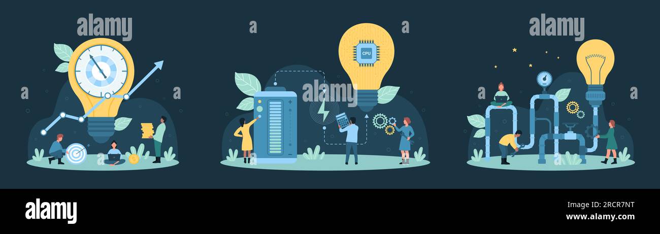 Business idea, success project generation set vector illustration ...