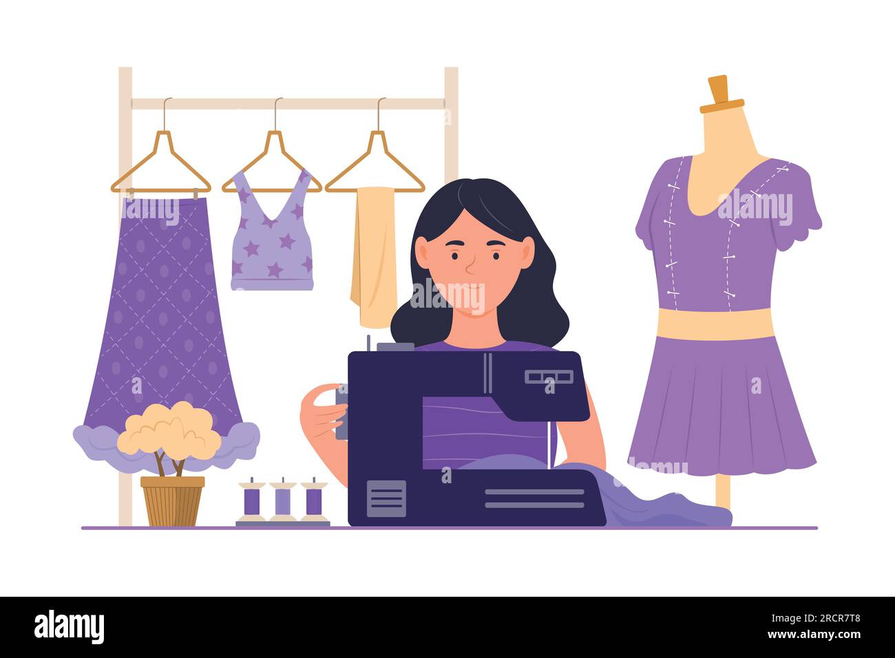 Sewing Clothes Stock Vector Images Alamy