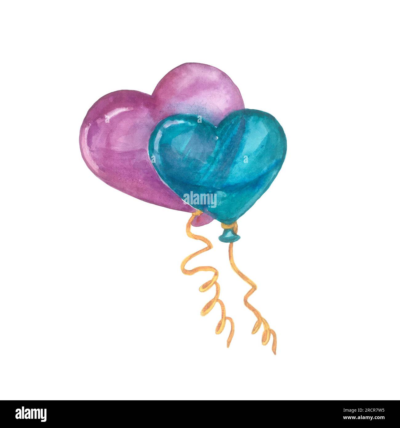 Watercolor Valentine's Day balloon clip art Stock Photo - Alamy