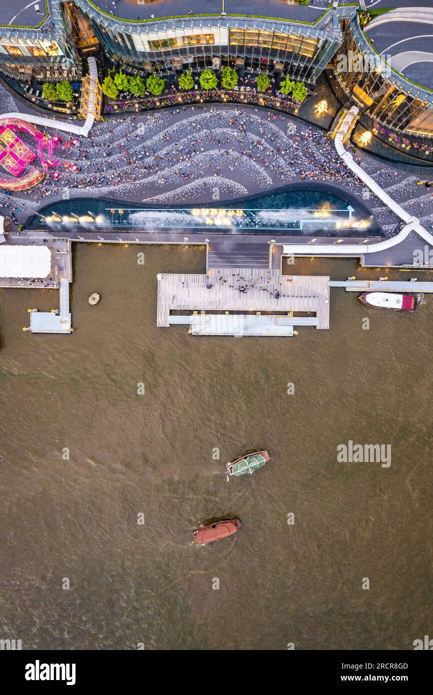 Aerial view of Icon Siam mall on the chao phraya river in khlong san ...