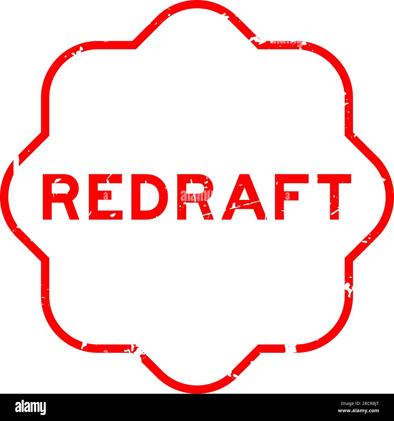 Grunge red redraft word rubber seal stamp on wthie background Stock ...