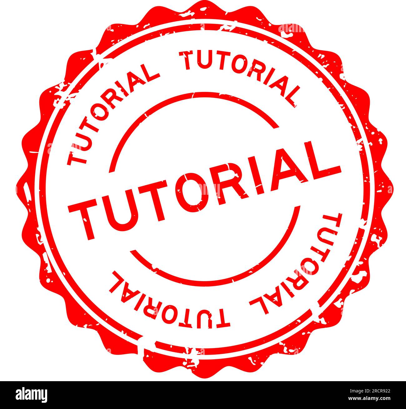 Grunge red tutorial word round rubber seal stamp on white background Stock Vector Image & Art ...