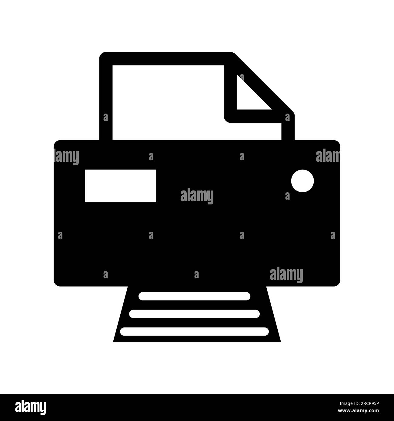 Printer document web icon, printout machine technology flat sign vector ...