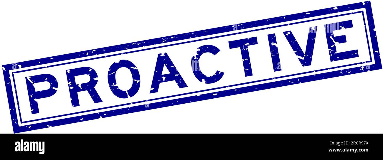 Grunge blue proactive word square rubber seal stamp on white background Stock Vector Image & Art ...