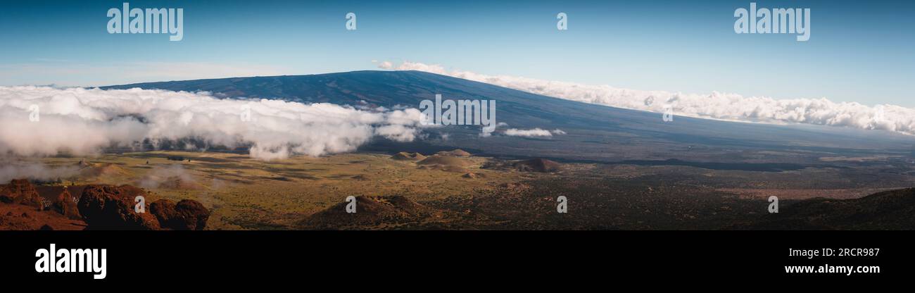 Panoramic view of Mauna Loa with clouds on its base Stock Photo - Alamy