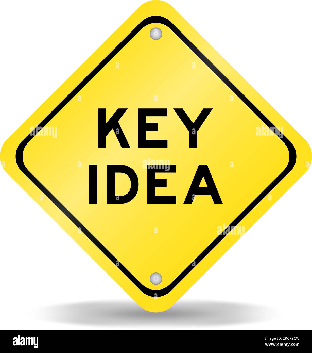 Yellow color transportation sign with word key idea on white background ...