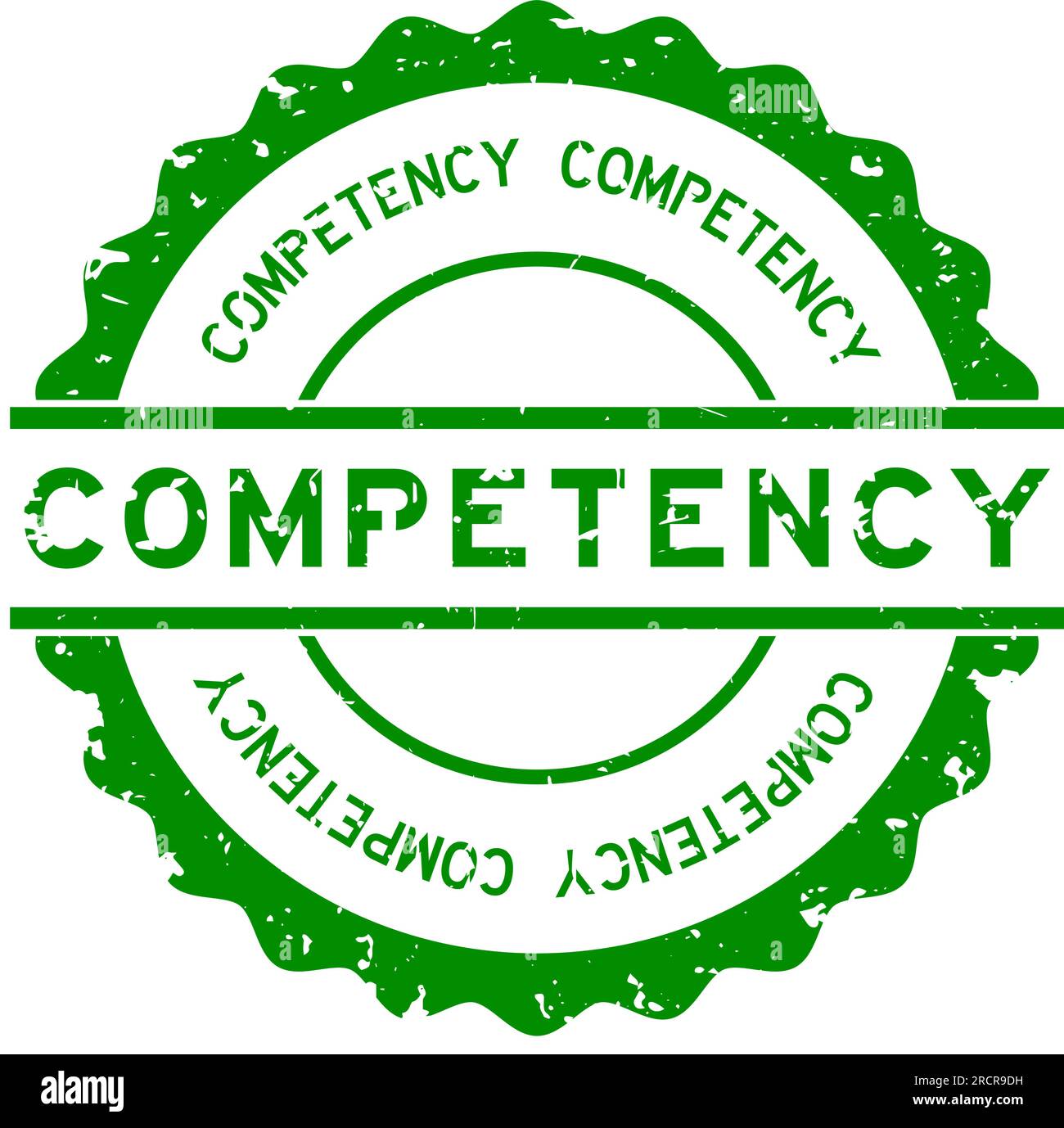 Grunge green competency word round rubber seal stamp on white background Stock Vector Image ...