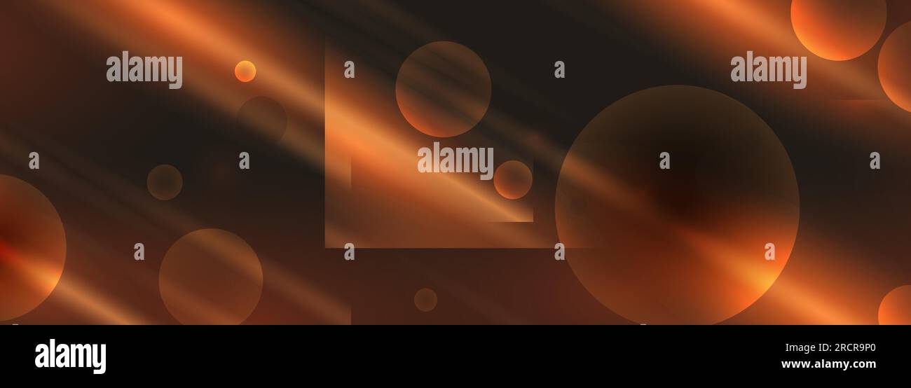 Geometric dark brown abstract vector background with circles and lines ...