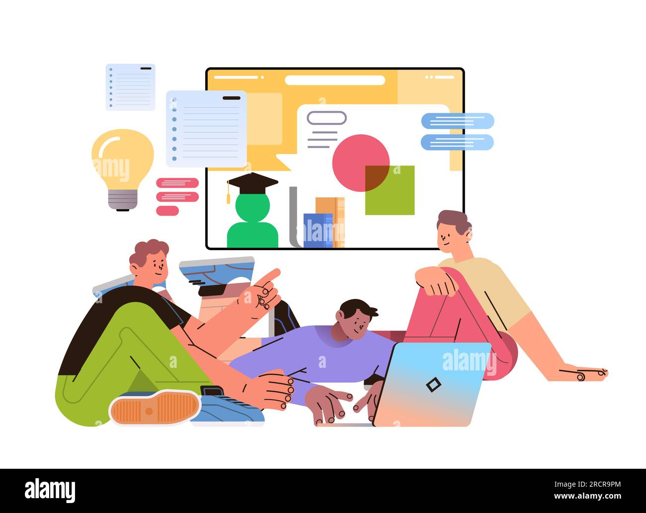 Female student learning online using Stock Vector Images - Alamy