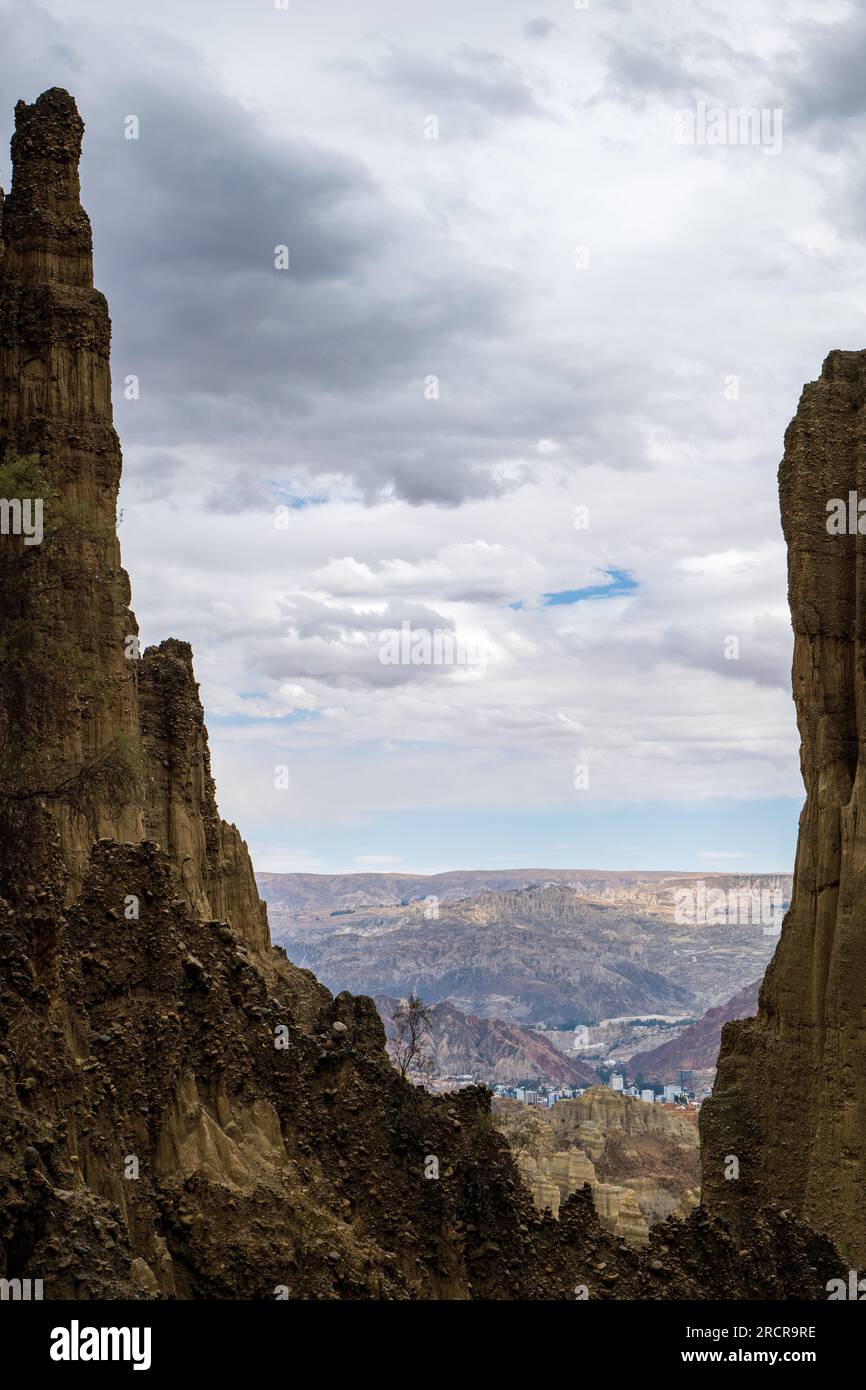 La Paz, Bolivia, Seen From Afar Between the Mountains and Dolomites of ...