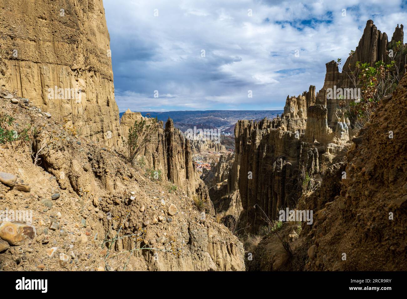 La Paz, Bolivia, Seen From Afar Between Tall Mountains and Dolomites of ...