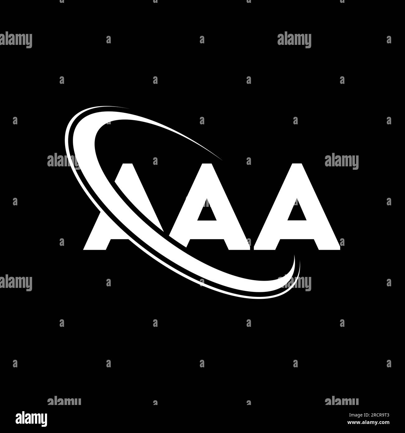 AAA logo. AAA letter. AAA letter logo design. Intitials AAA logo linked with circle and ...