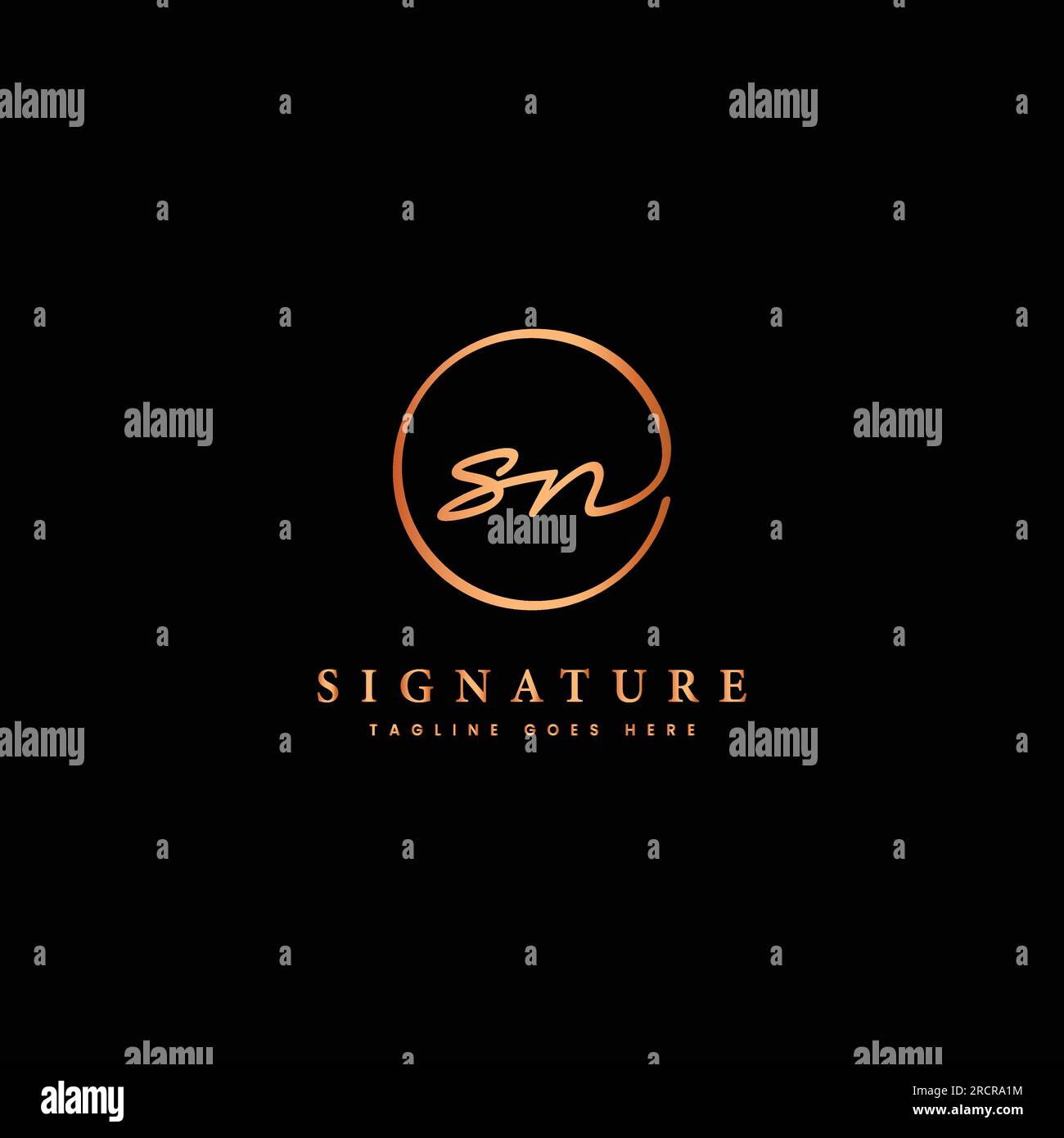 S, N, SN Initial letter handwritten and signature vector logo. Business template in round shape ...