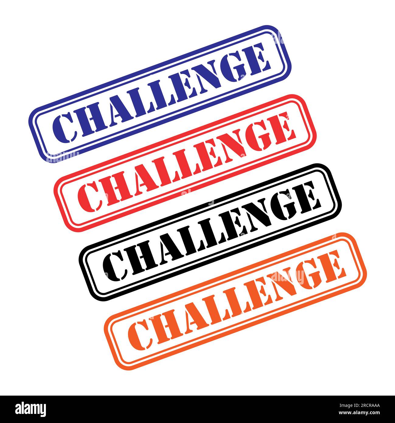 Set of Challenge stamp symbol, label sticker sign button, text banner ...