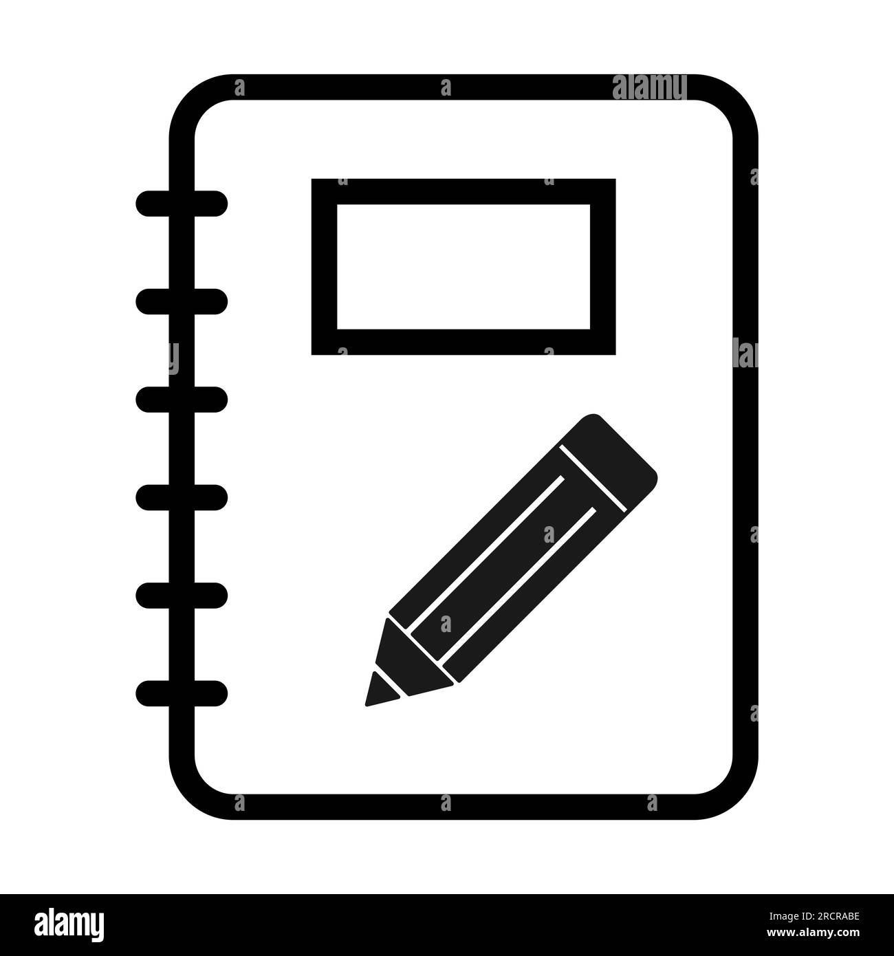 Spiral notebook icon, paper blank page symbol, note web flat vector ...