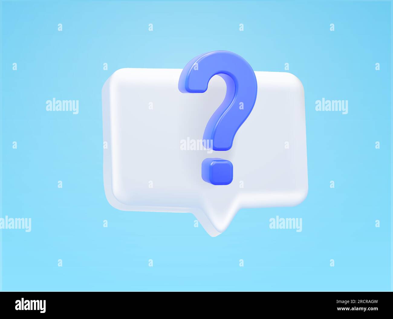 3d question mark with chat or thinking bubble, minimal style, isolated ...