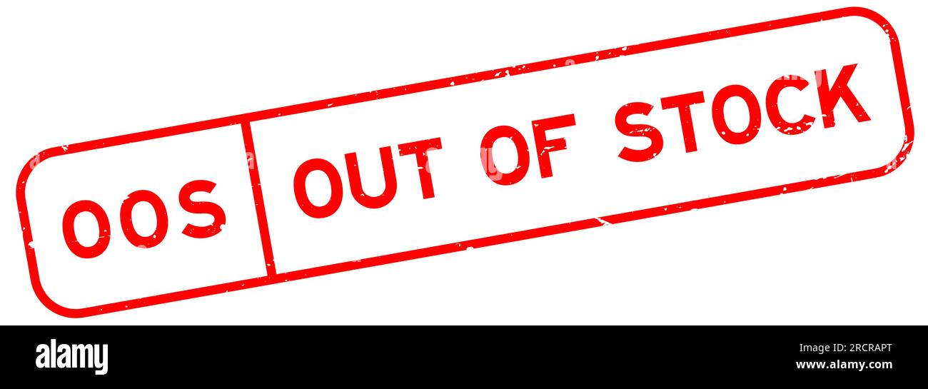 Grunge red OOS out of stock word square rubber seal stamp on white background Stock Vector Image ...