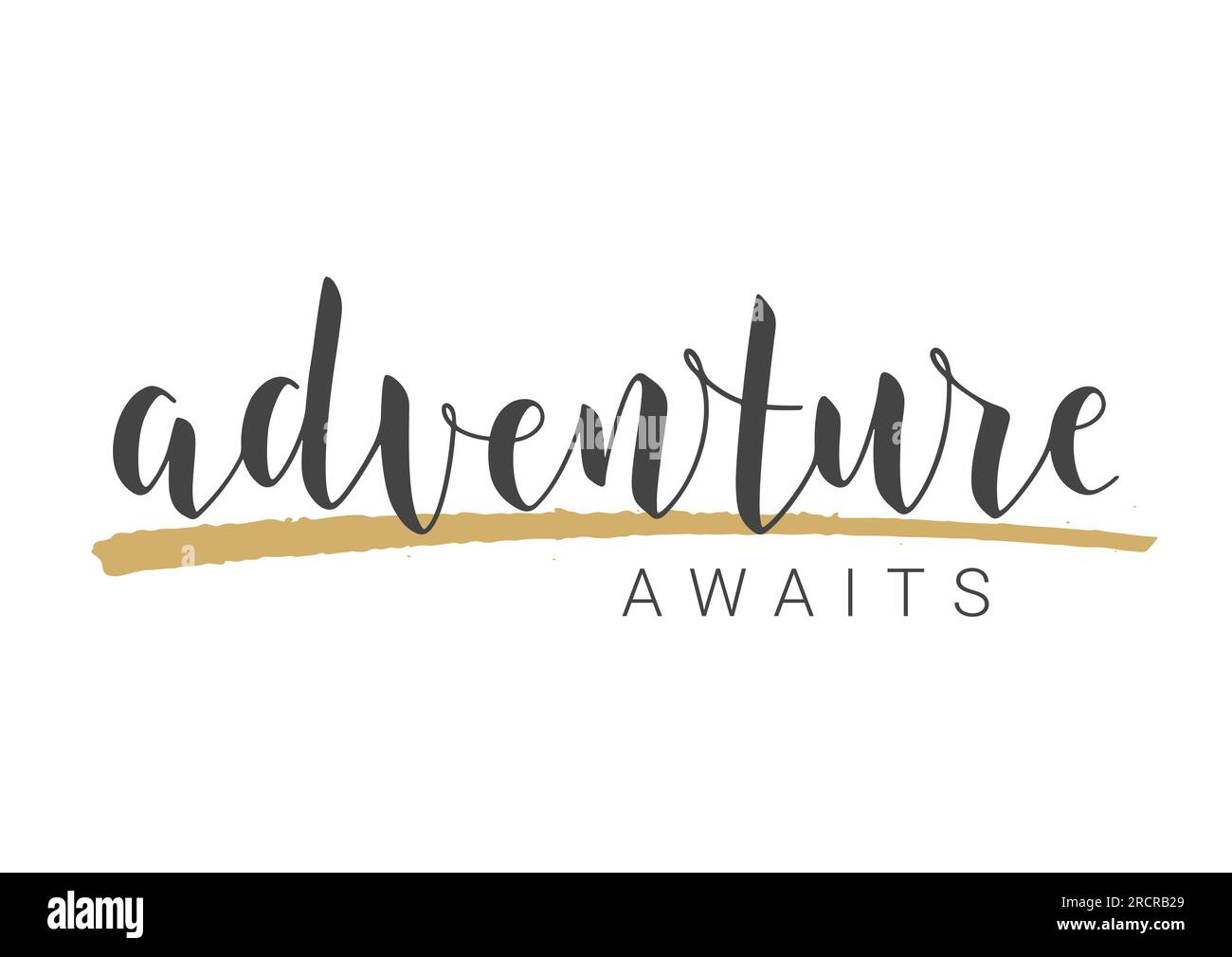 Vector Illustration. Handwritten Lettering of Adventure Awaits ...