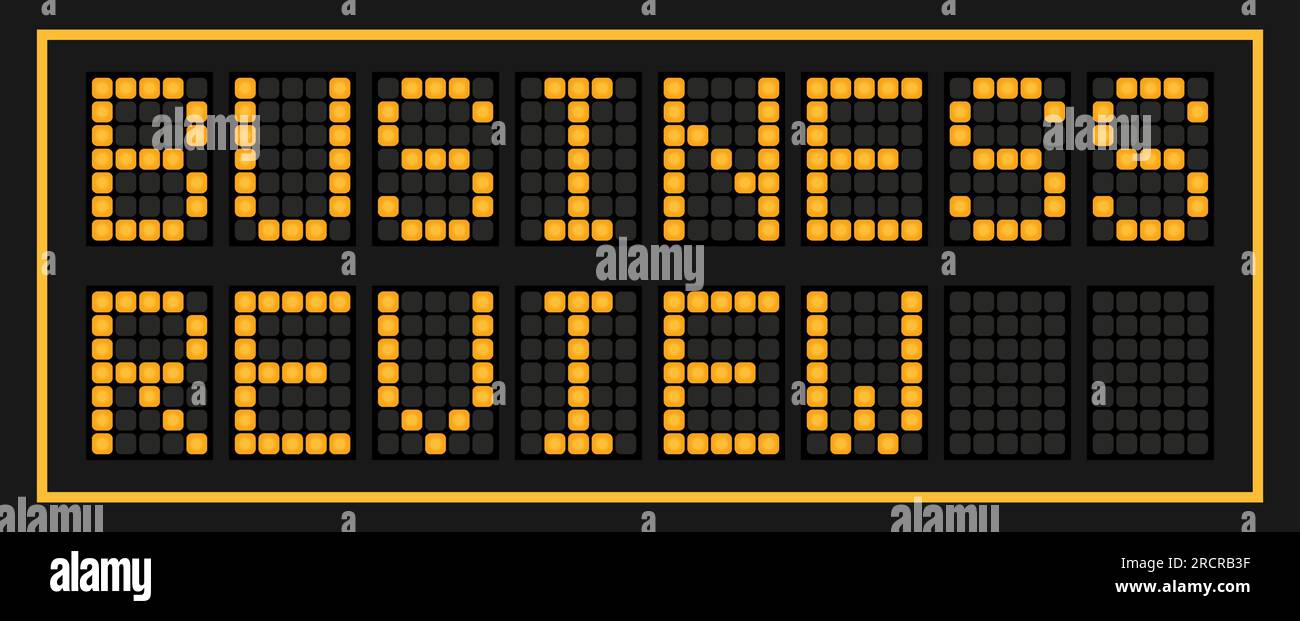 Orange color led banner in word business review on black background ...