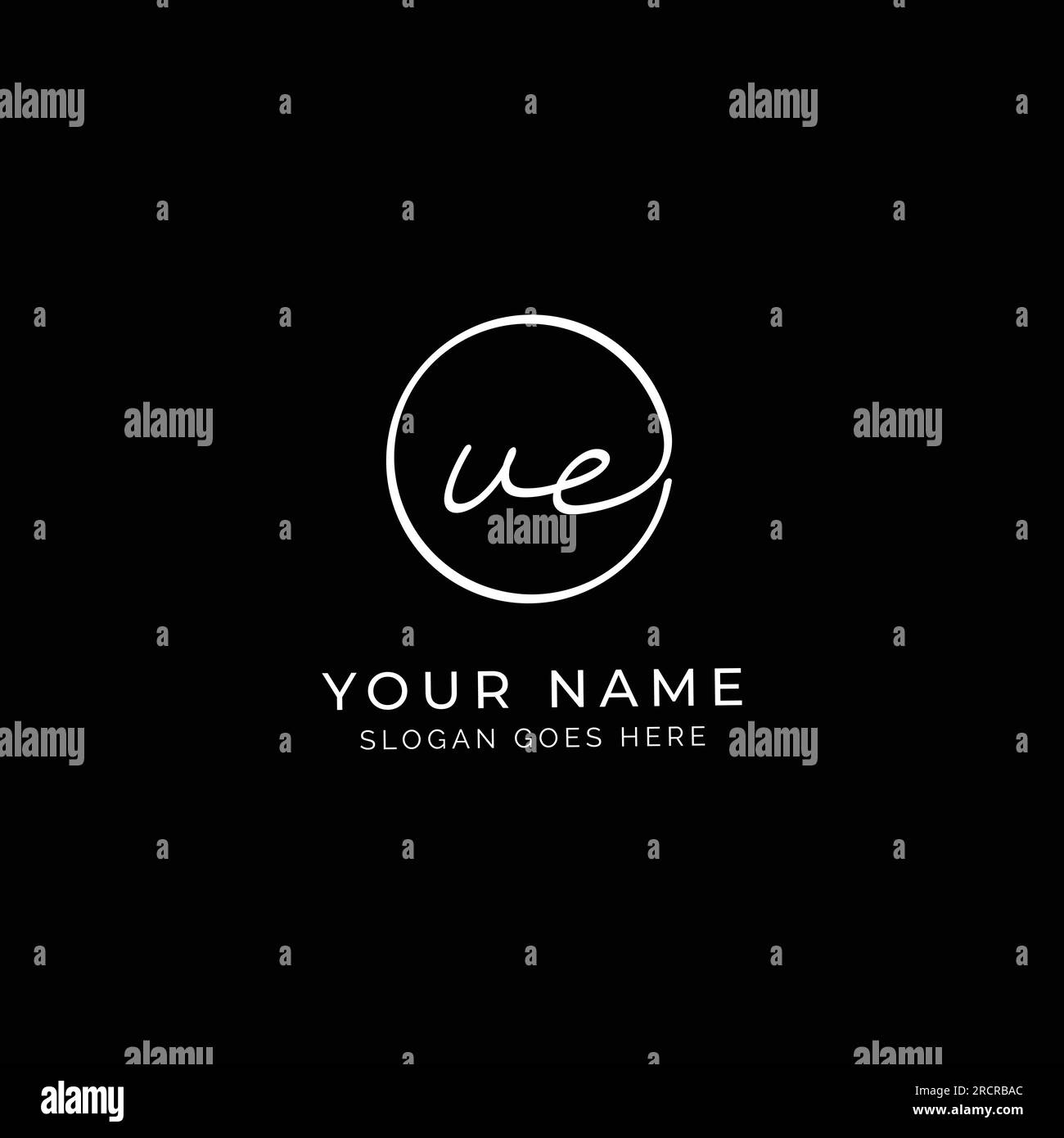 U, E, UE Initial letter handwritten and signature vector logo. Business ...
