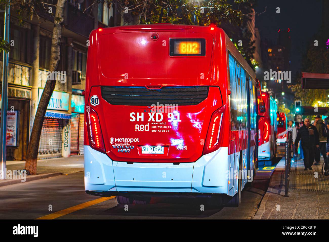 Santiago, Chile - May 08 2023: A public transport Transantiago, or Red ...
