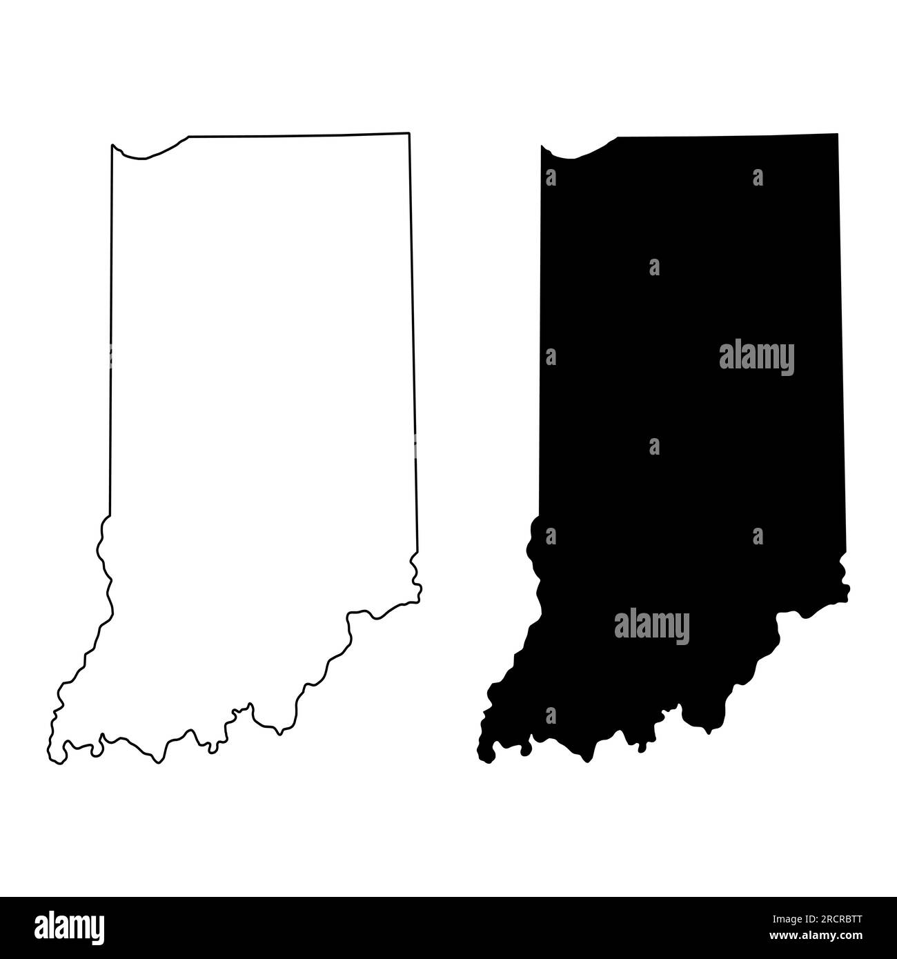 Set of Indiana map, united states of america. Flat concept icon vector ...