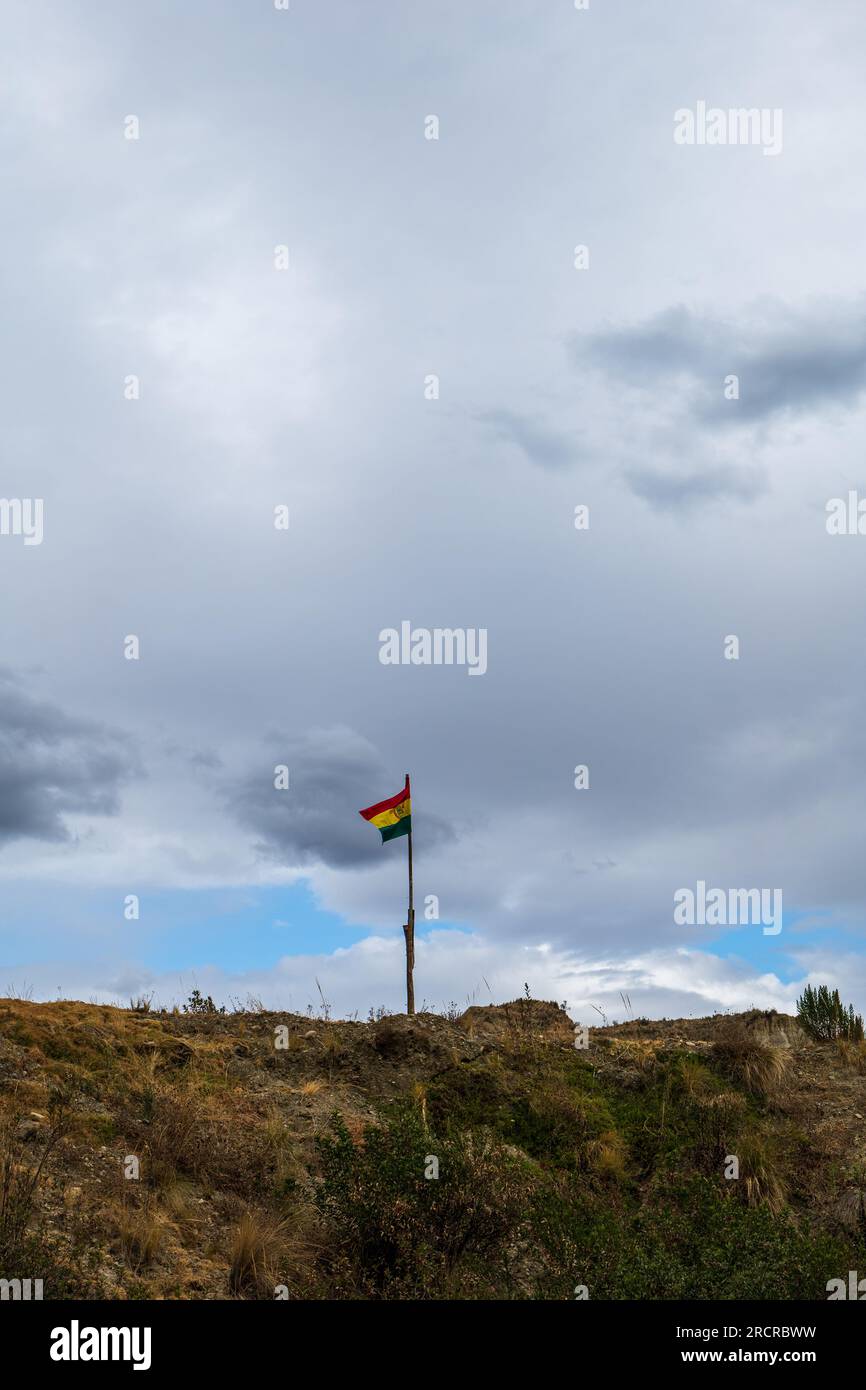 Bolivian Flags in Palca, La Paz, Bolivia Near the Valle de Las Animas ...