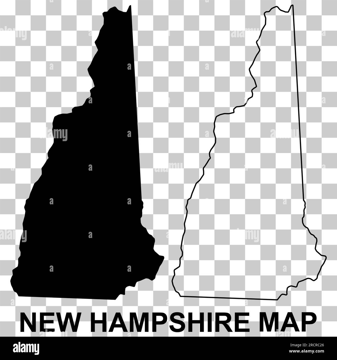 Set of New Hampshire map, united states of america. Flat concept vector ...