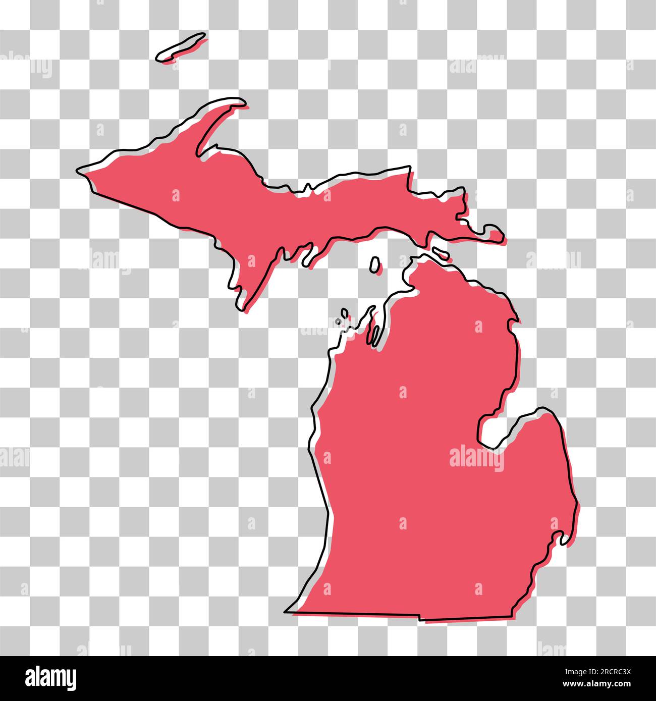 Michigan map shape, united states of america. Flat concept icon symbol ...