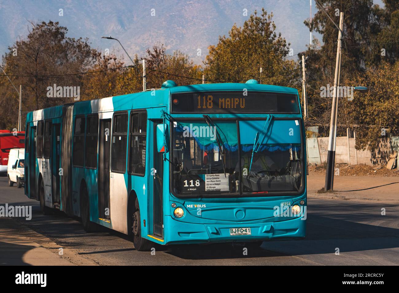 Santiago, Chile - May 08 2023: A public transport Transantiago, or Red ...