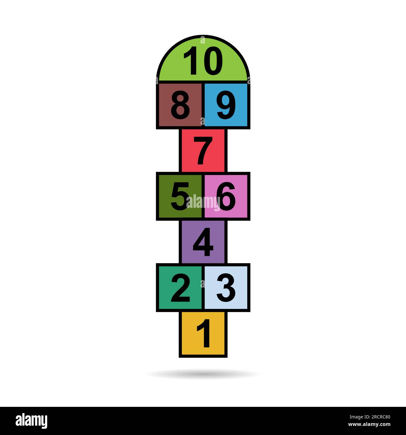 Hopscotch outdoor shadow icon, fun play jump active game kid, street ...