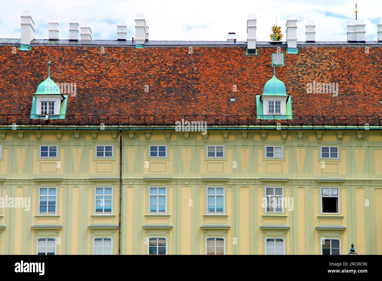 Roofs, windows of old houses and palaces in Vienna Austria. Baroque ...