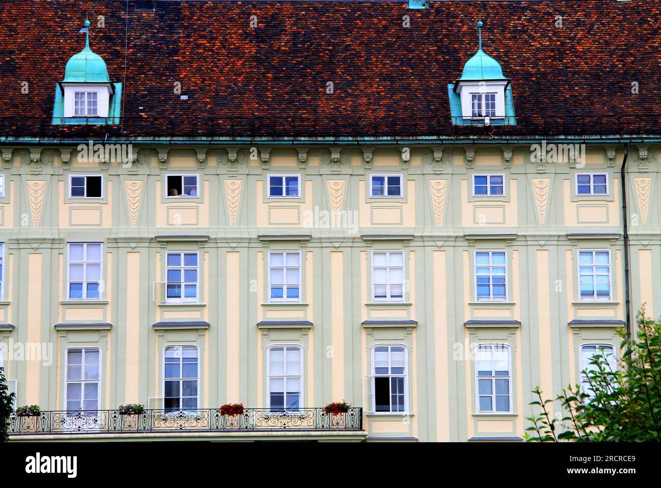 Roofs, windows of old houses and palaces in Vienna Austria. Baroque ...
