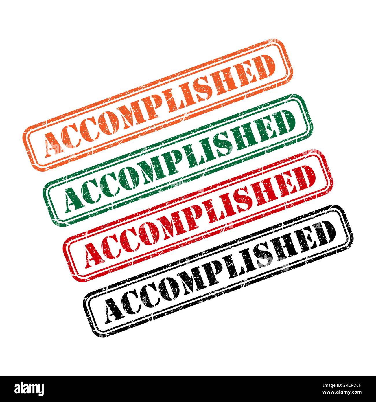 Set of Accomplished stamp symbol, label sticker sign button, text ...