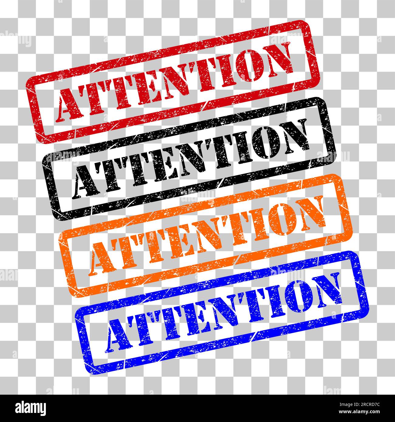 Set of Attention stamp symbol, label sticker sign button, text banner ...