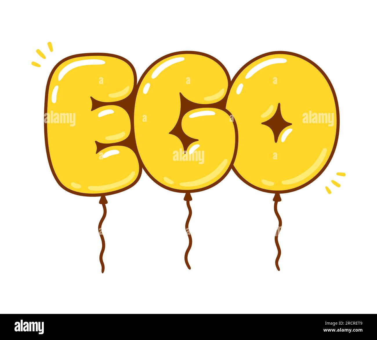 Inflated ego concept, cartoon balloon comic drawing. Vector clip art ...
