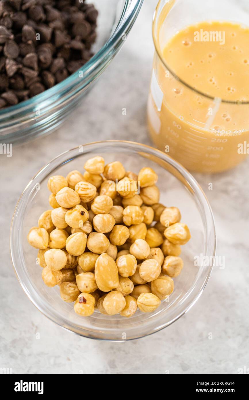 Chocolate hazelnut fudge Stock Photo - Alamy