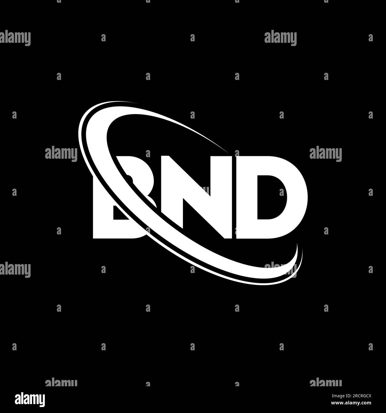 BND logo. BND letter. BND letter logo design. Initials BND logo linked with circle and uppercase ...