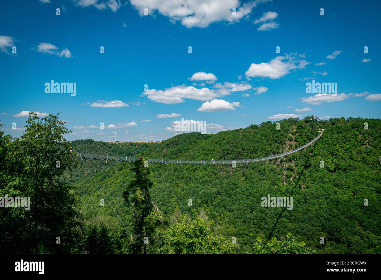 the longest suspension bridge in germany with people Stock Photo - Alamy
