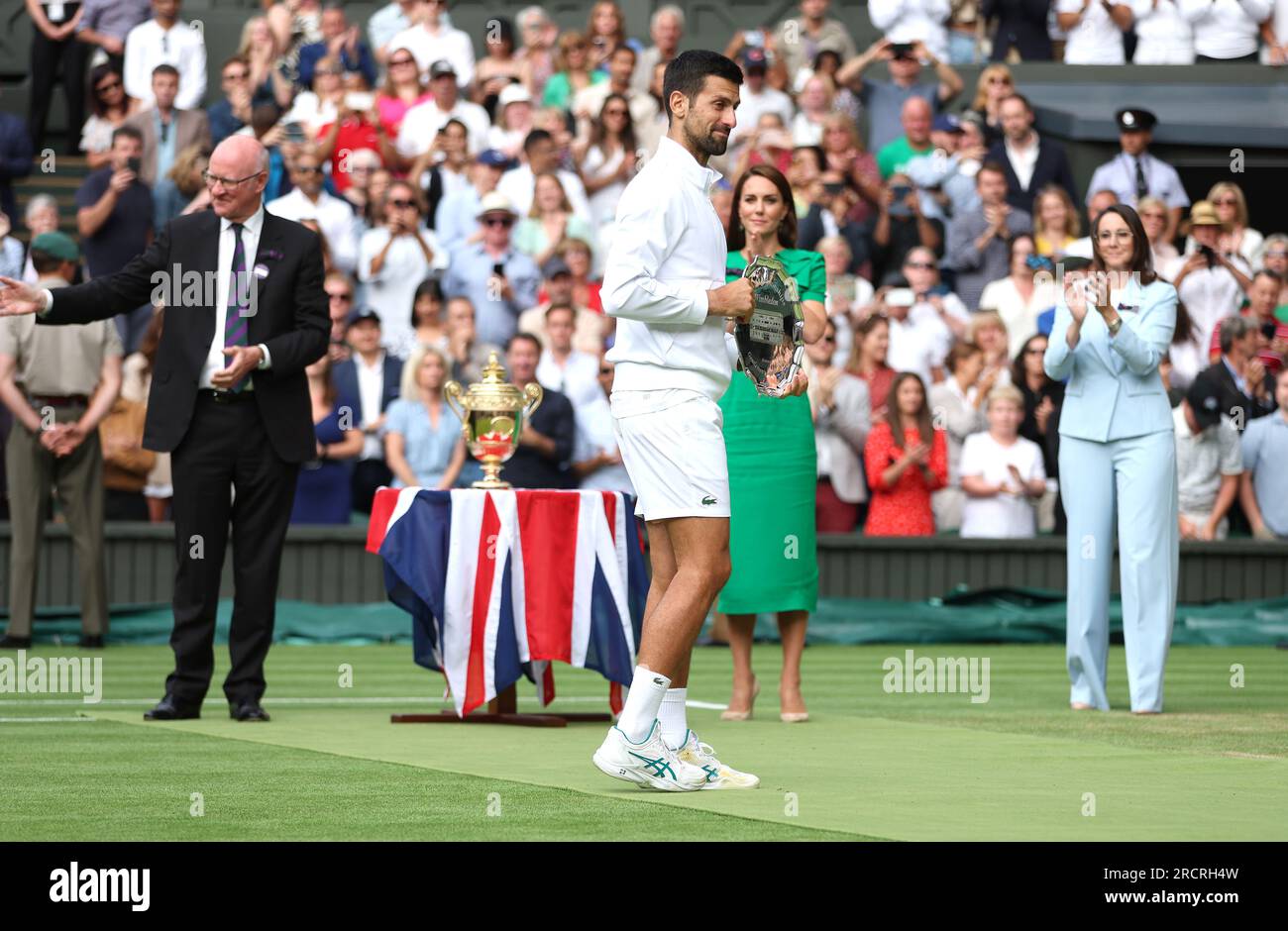 Djokovic wimbledon 2023 trophy hi-res stock photography and images - Alamy
