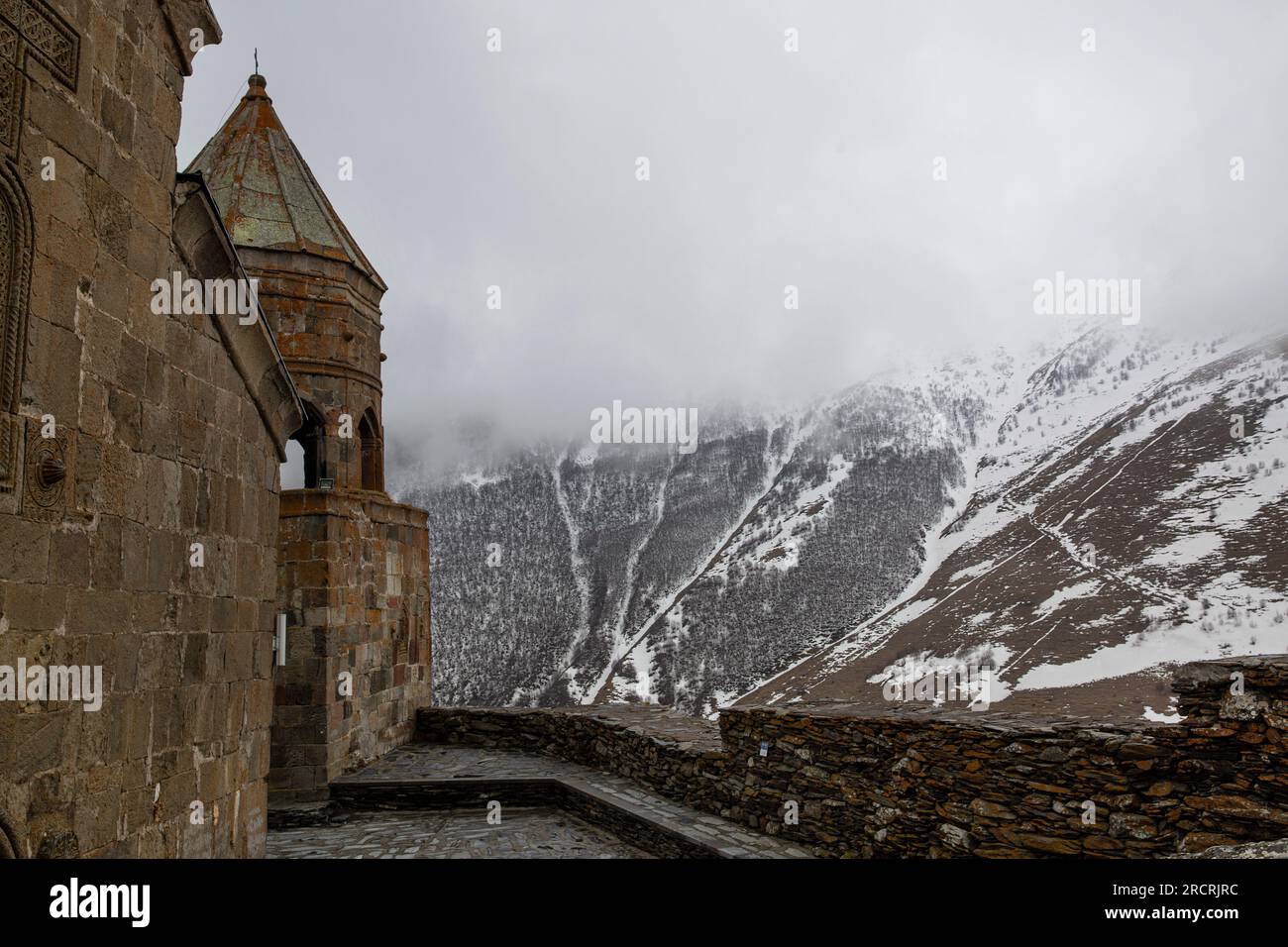 Tsminda Sameba (Holy Trinity or Cminda Sameba) church in gergeti ...