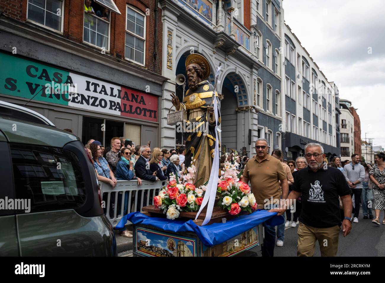 London, UK. 16 July 2023. People take part in the Procession of Our ...