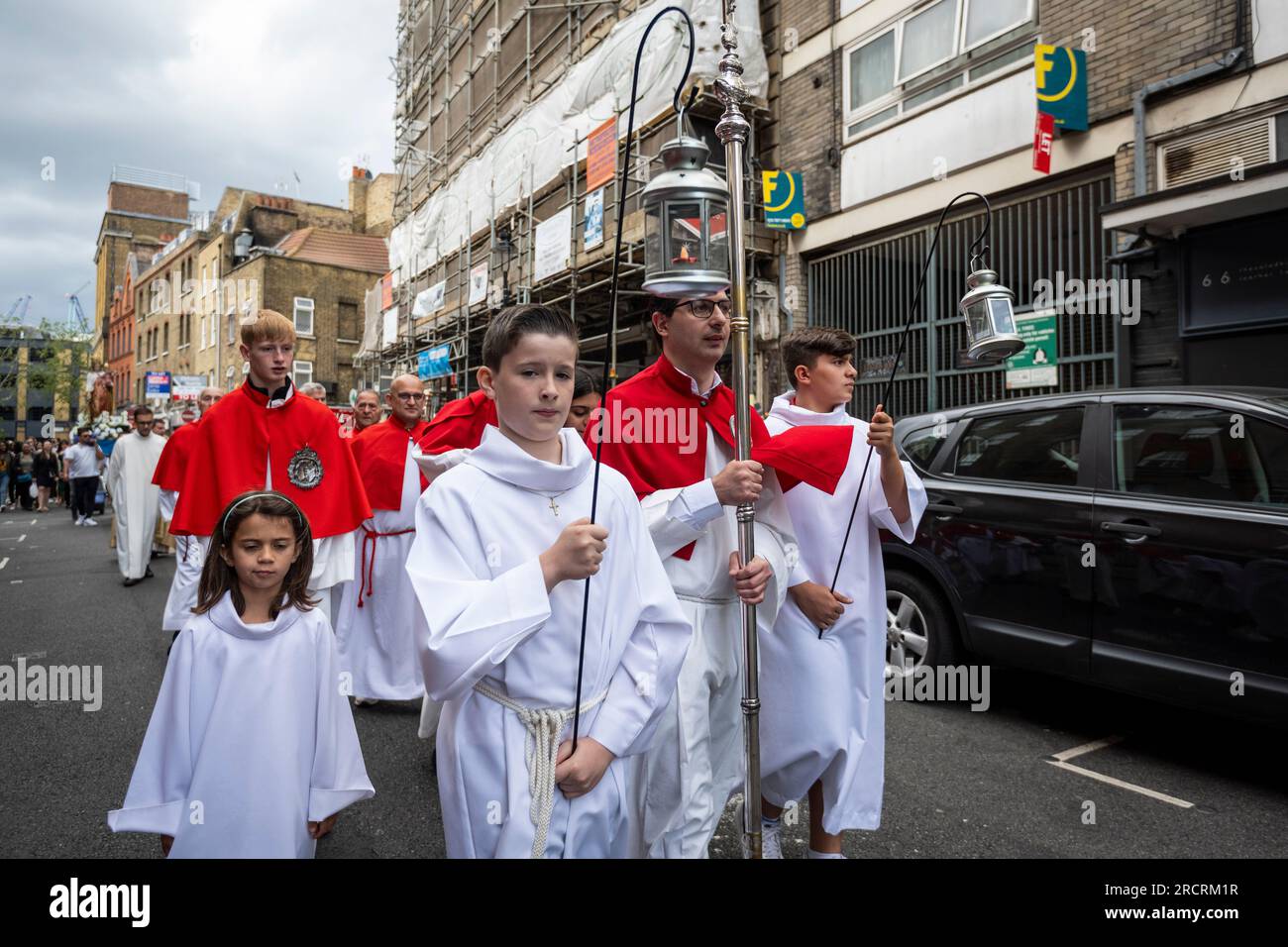 Priest carrying statue of virgin mary hi-res stock photography and ...