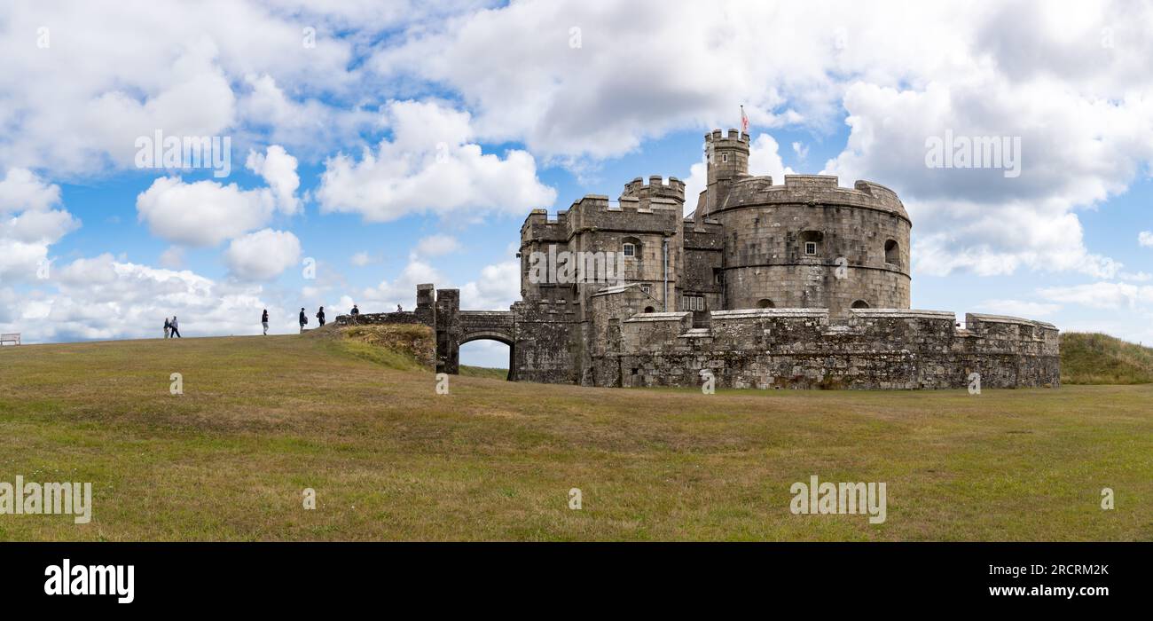 PENDENNIS CASTLE, FALMOUTH, CORNWALL, UK - JULY 5, 2023. A landscape ...