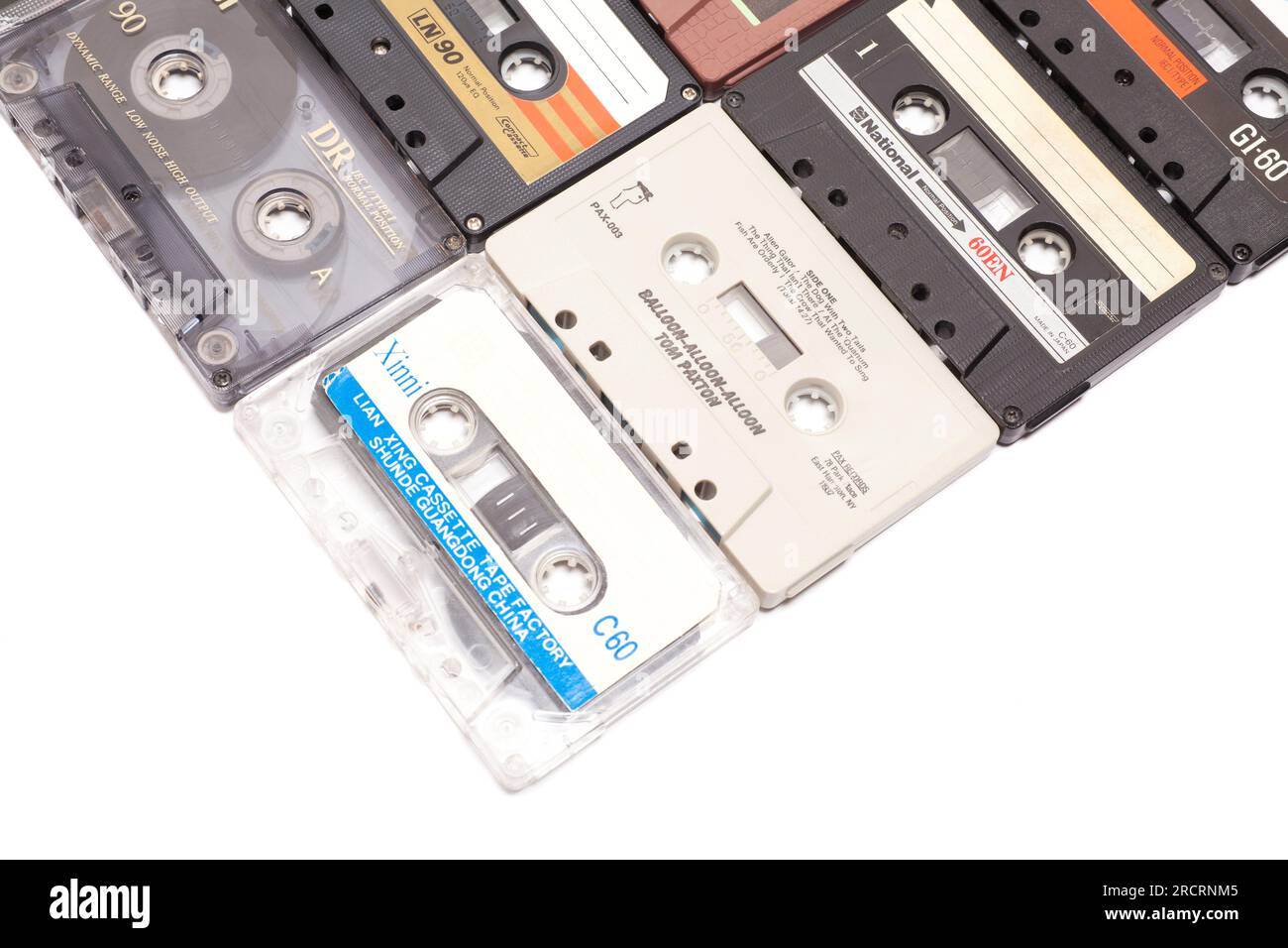 Collection vintage audio cassettes isolated on white Stock Photo - Alamy