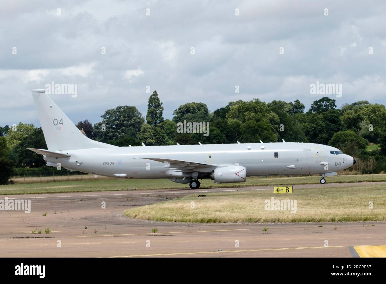 An RAF P8 Poseidon MRA 1 of the Royal Air Force arrives at the 2023 ...