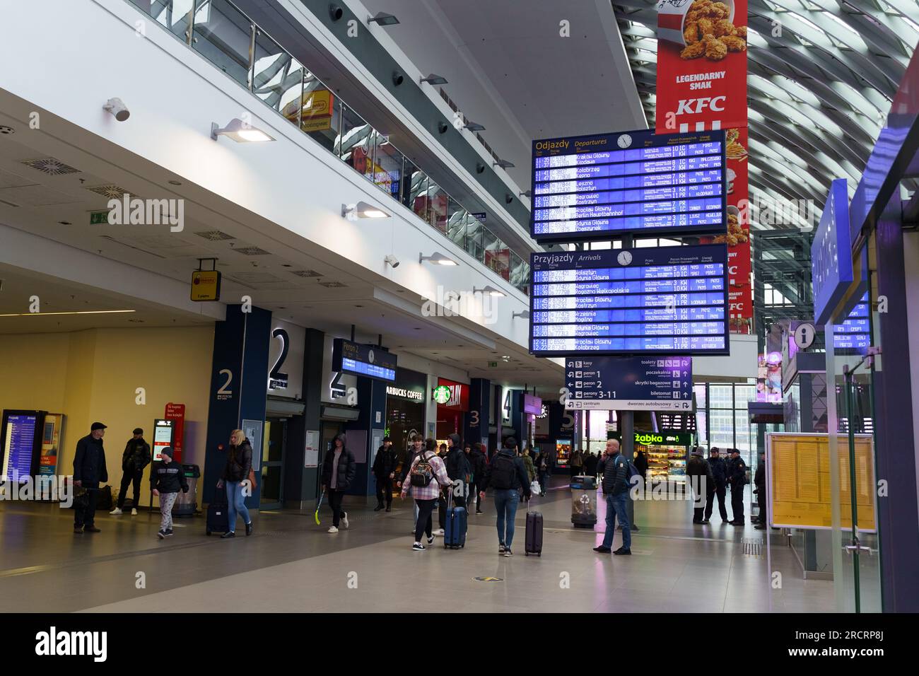 Poznan, Poland - April 19, 2023: Bus and railway station, modern ...