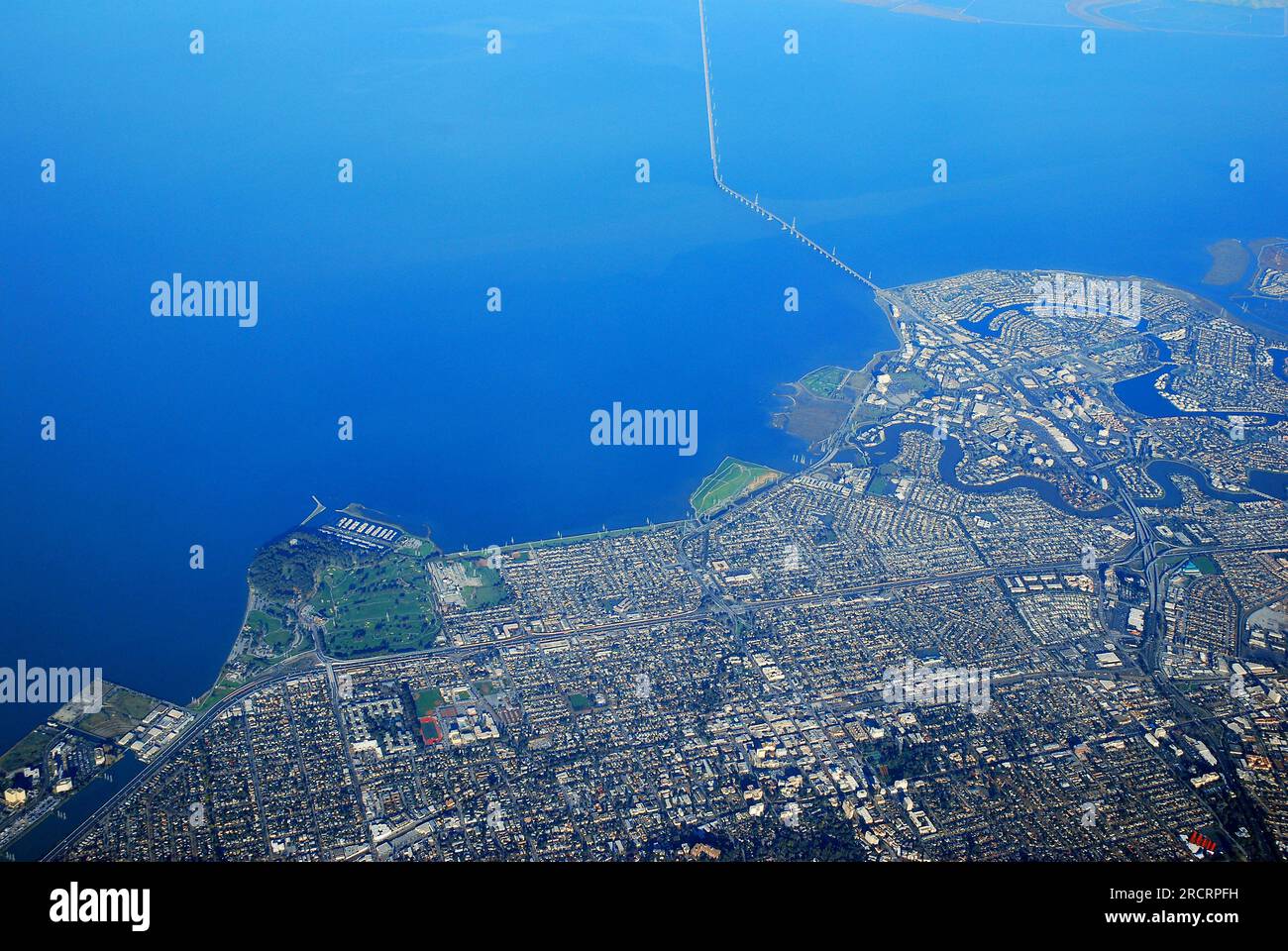 An aerial vantage point gives a birds eye view of San Mateo, the San ...