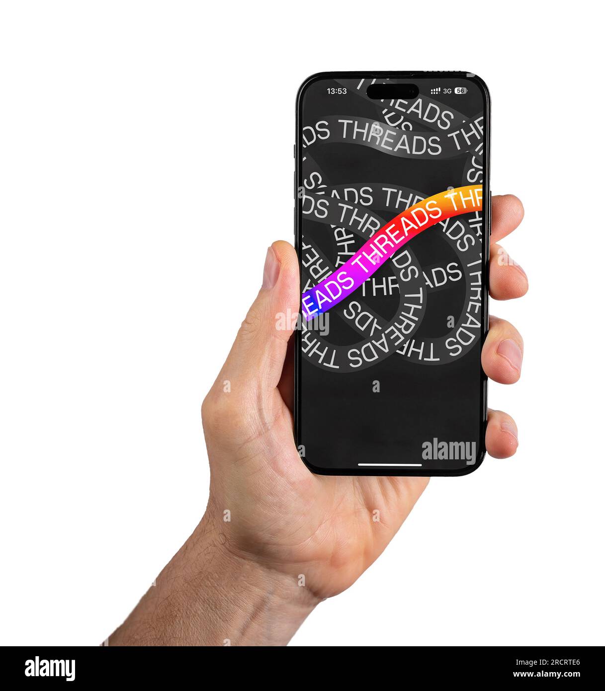 Berlin Germany July 6 2023 Threads app interface on mobile phone screen ...